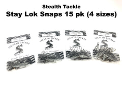 Stealth Tackle Stringease Stay Lok Snaps 15 pack (4 sizes) – Team Rhino ...